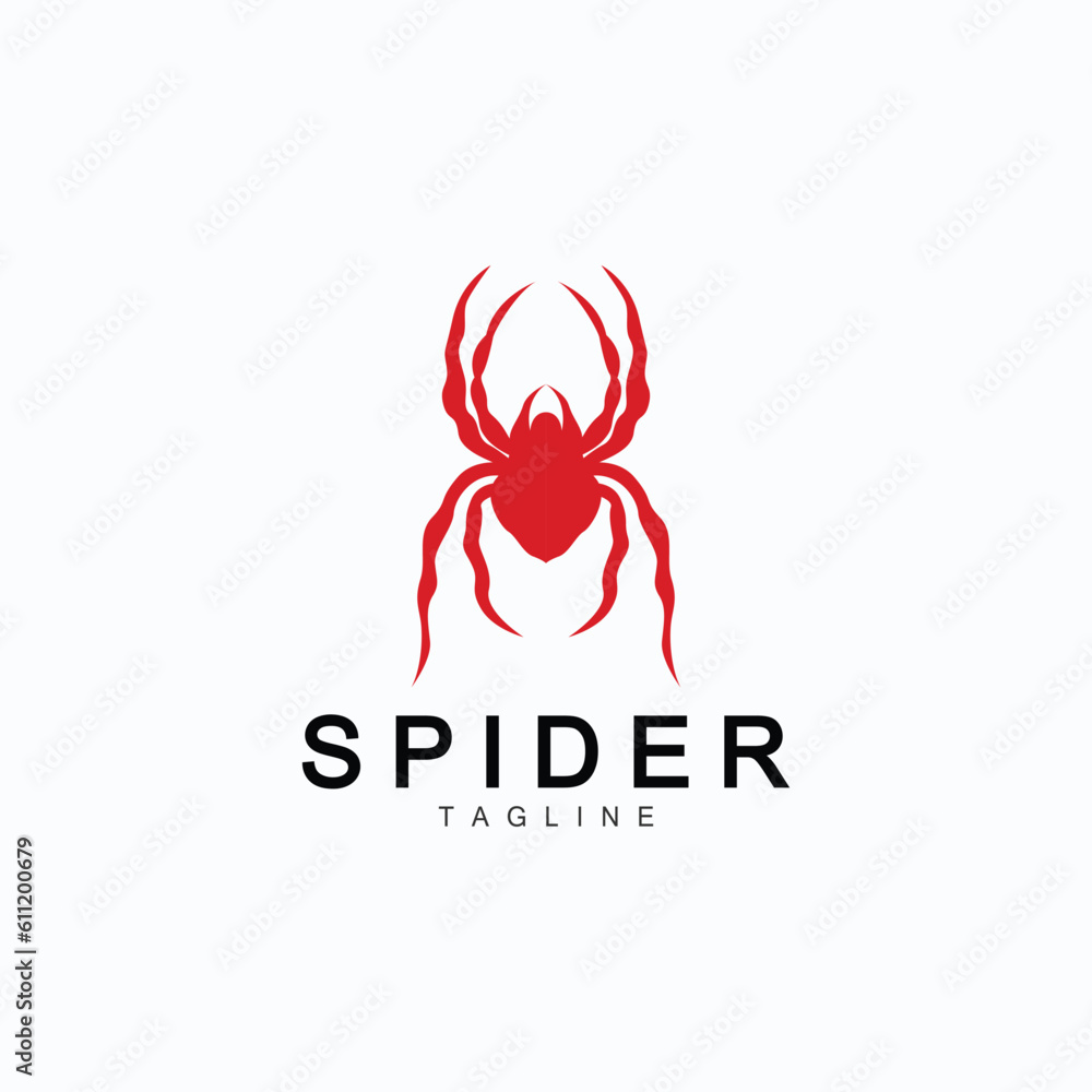 Spider Logo, Insect Animal Vector, Minimalist Design Symbol ...