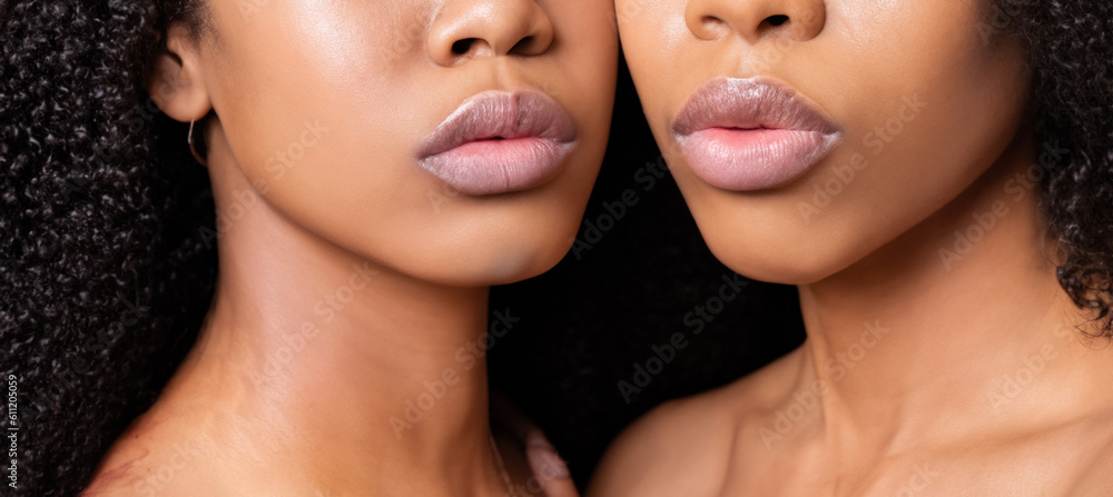 Sexy Mouth close-up. Beauty young woman Lips. Glossy pink lips. Mouth ...