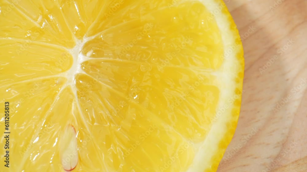 Captured in macro detail, the interior of a lemon showcases a maze of ...