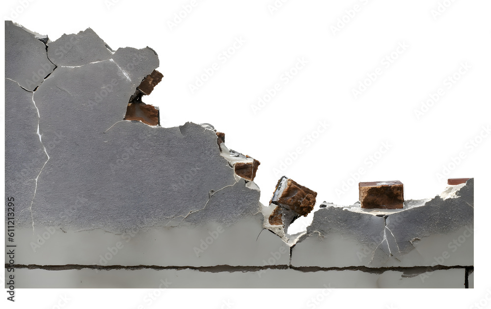 broken building wall, isolated on transparent background, png ...