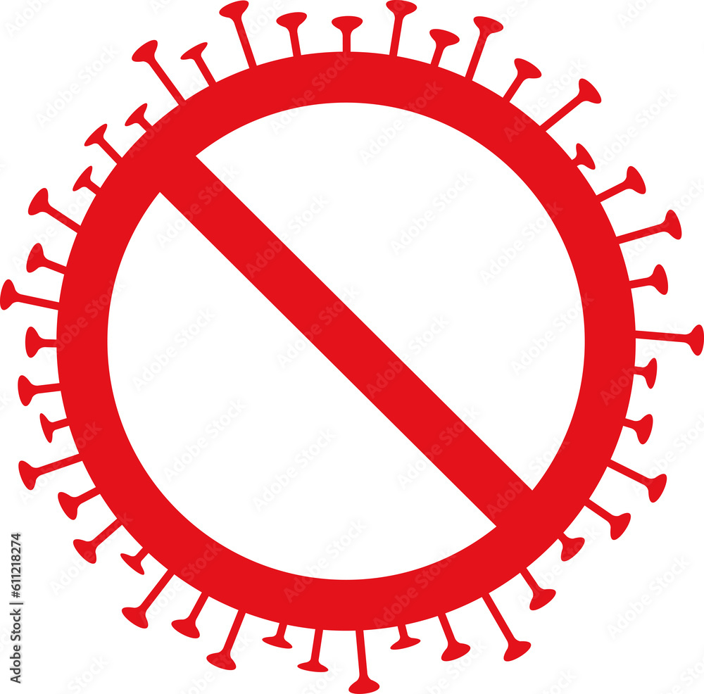 Virus Ban symbol, Forbidden icon, transparent backgrounds Stock ...