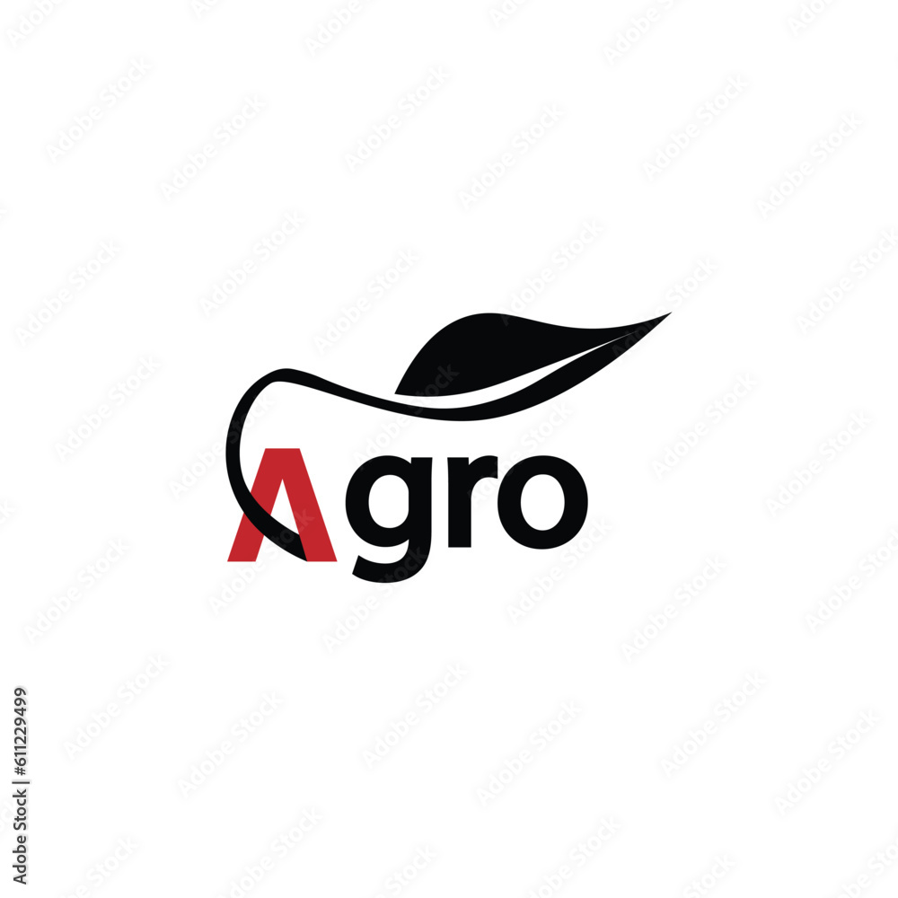 Agricultural logo green Letter A Leaf Eco friendly agro foods and ...