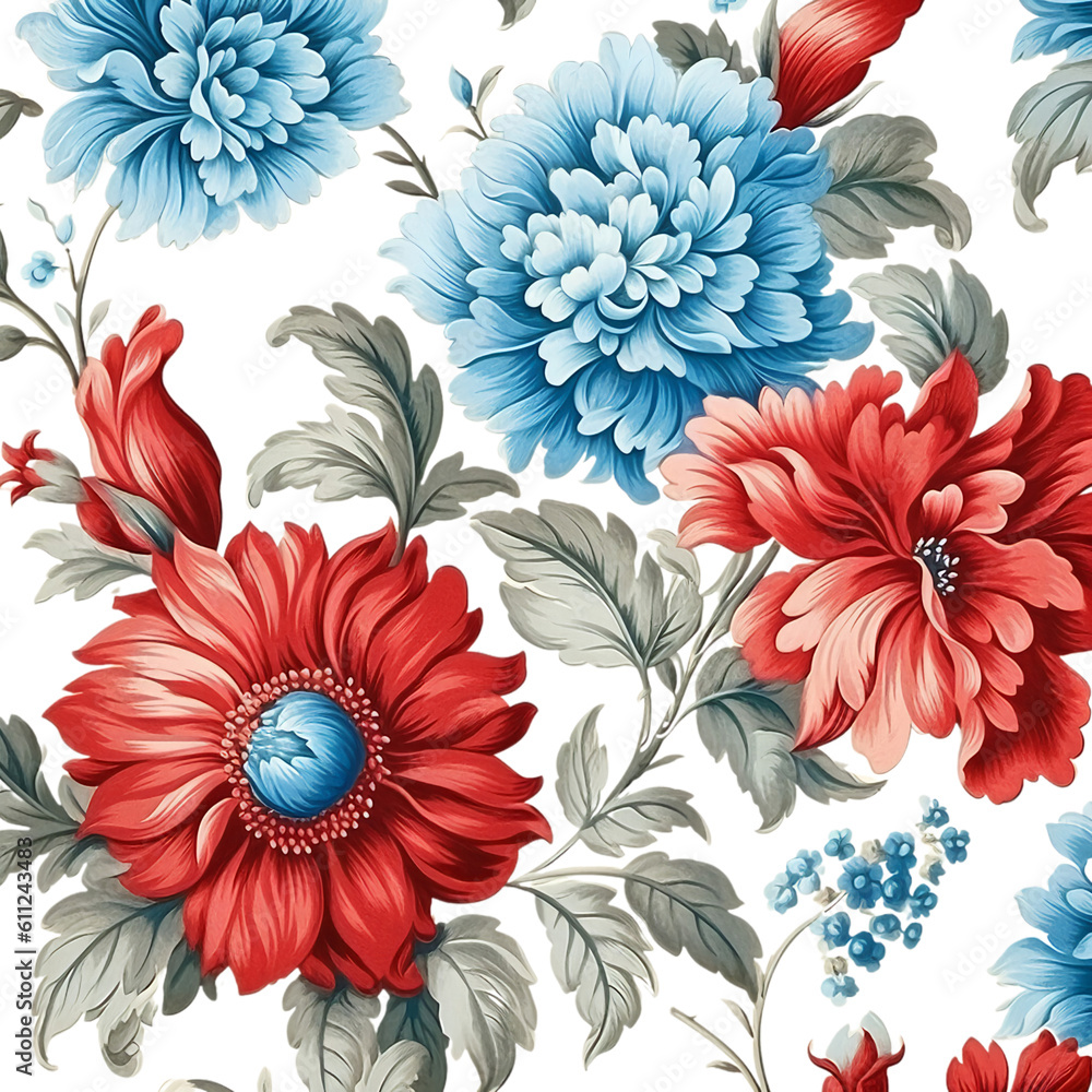 4th of July Flowers Background Sublimation, 4th of July Watercolor ...