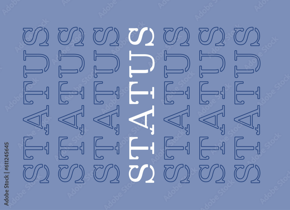 Status repeat word poster. Vector decorative typography. Decorative ...