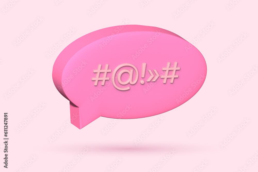 Volume speech bubble with quarreling symbols. Swearing censored concept ...