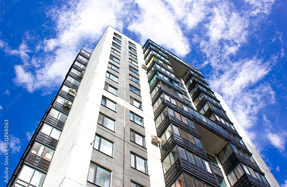 Architectural design of apartment buildings. External view of a new ...