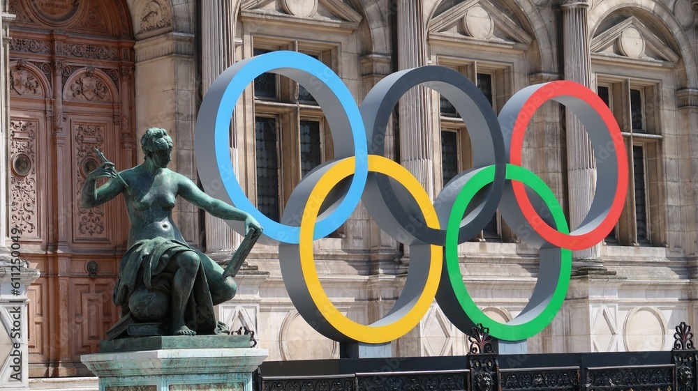 JO de Paris 2024, anneaux olympiques, symbole des jeux olympiques ...