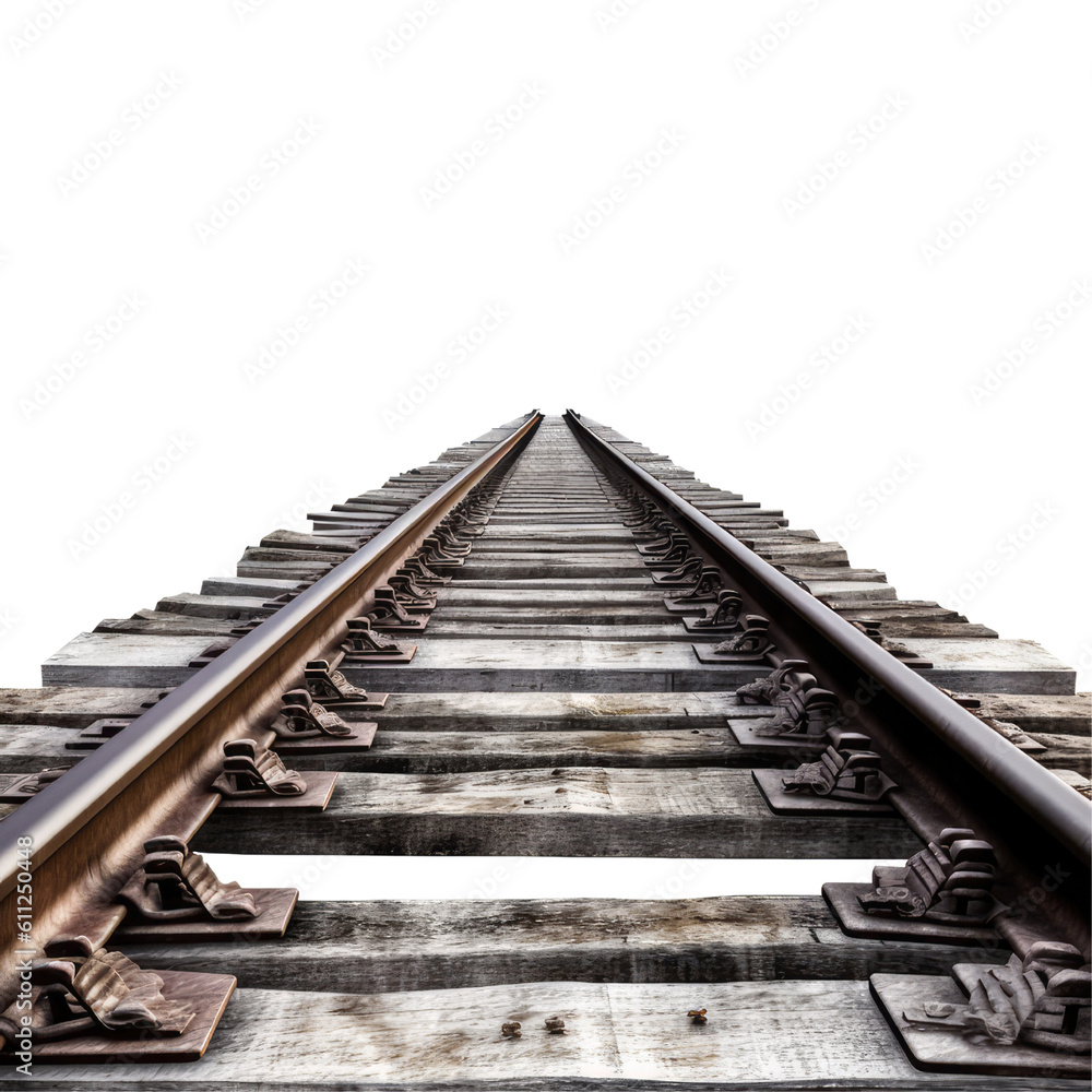 Railroad track isolated on transparent background. Generative AI ...