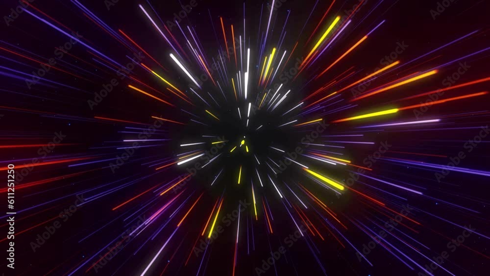 Abstract geometric background of radial lines. Dataflow tunnel ...