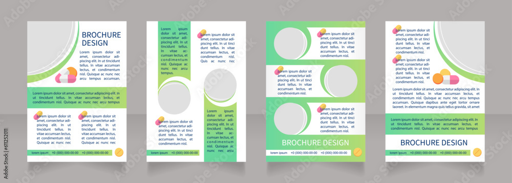 Drug development process blank brochure layout design. Vertical poster ...