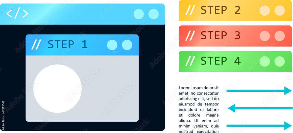 Program window and title bar infographic chart design element set ...