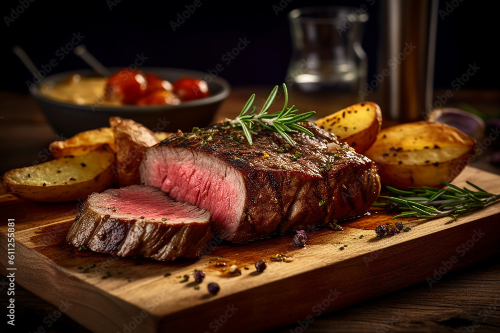 Juicy Steak Platter - Red Meat Delight - food photography - beef steak ...