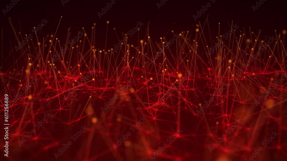 Colored polygonal space. Connection dots and lines structure. Digital ...
