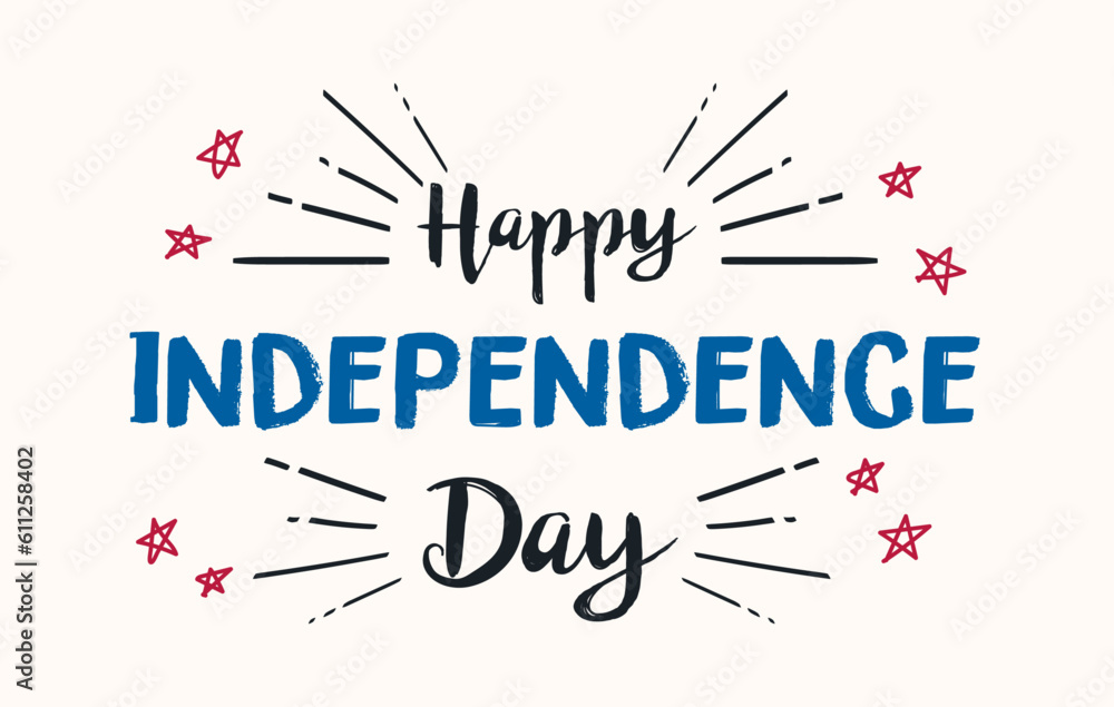 Poster Happy Independence day sign for 4th of July – Muurposter ...