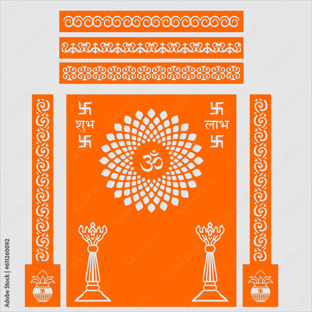 vector om jaali with a square for mandir decoration for cnc cutting ...