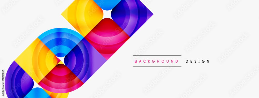 Circle abstract background. Wallpaper, banner, background, landing page ...