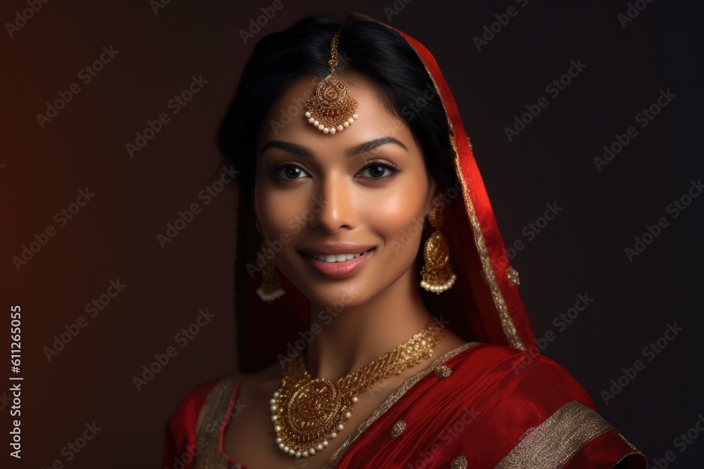 Lifelike beautiful Asian Indian woman with a striking appearance and ...