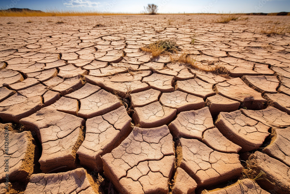 Dry cracked ground due to drought, Climate change and environmental ...