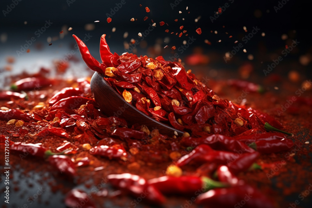 A visually appealing image of cayenne pepper flakes, known for their ...