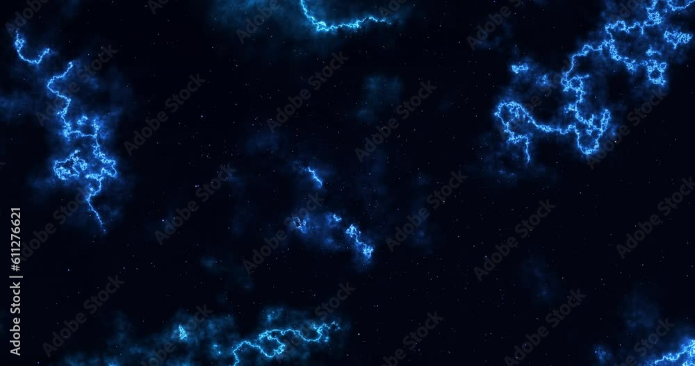 Abstract lightning on the background of the starry sky, light camera ...