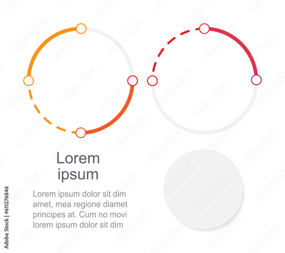 Blank circles with red gradient borders infographic chart design ...