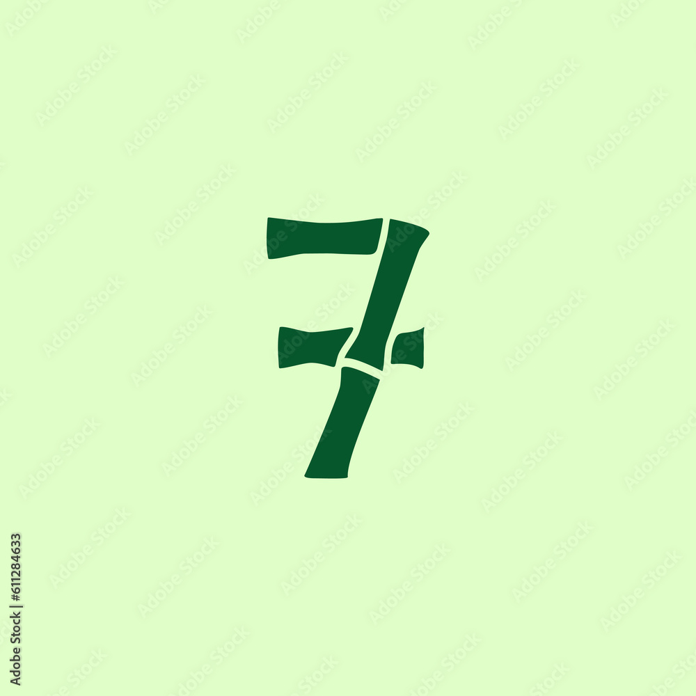 Green Bamboo 7 Letter logo icon design for icon, logo, vector, business ...