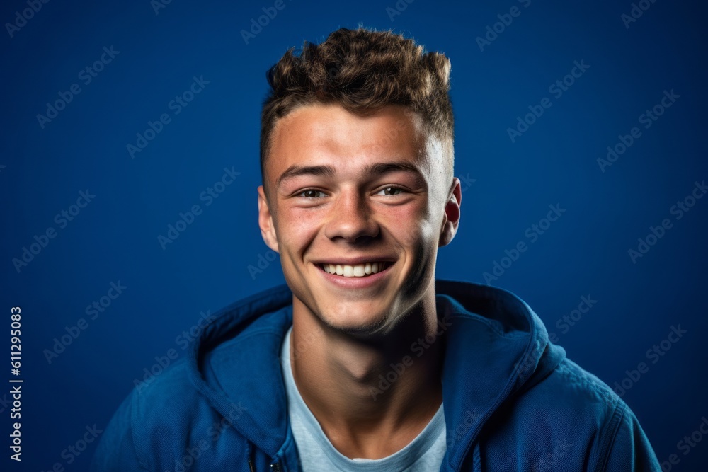 Headshot portrait photography of a satisfied boy in his 20s giving a ...