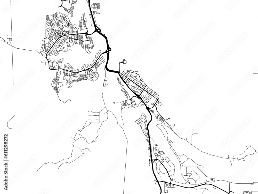 Vector road map of the city of Fort McMurray Alberta in Canada on a ...