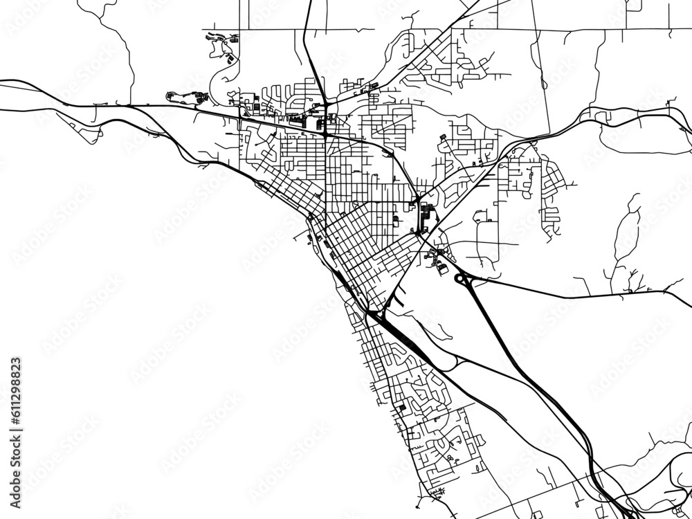 Vector road map of the city of North Bay Ontario in Canada on a white ...
