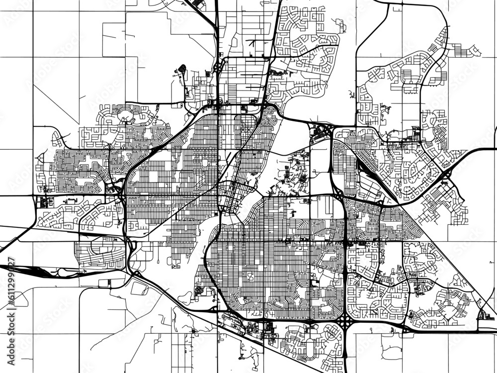 Vector road map of the city of Saskatoon Saskatchewan in Canada on a ...