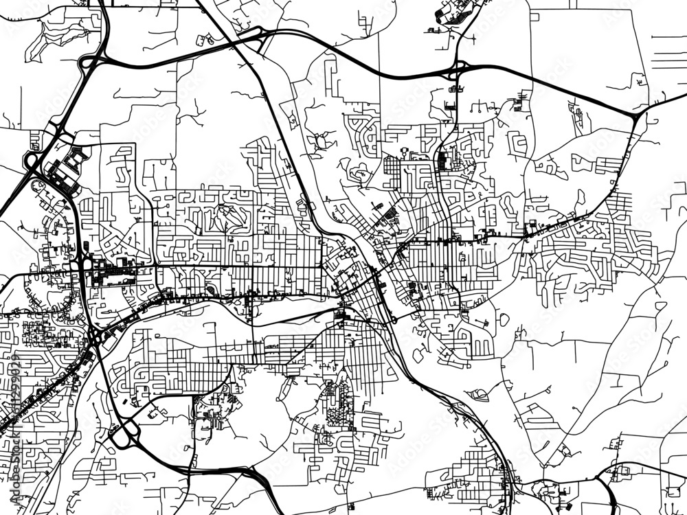 Vector road map of the city of Sherbrooke Quebec in Canada on a white ...