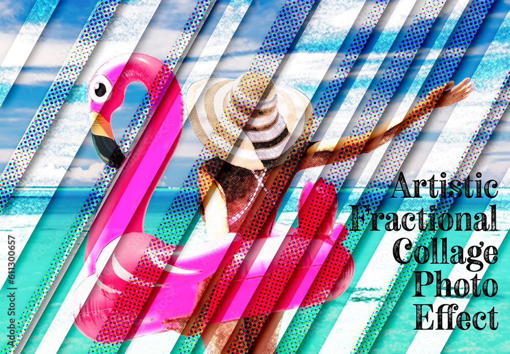 Artistic Fraction Collage Photo Effect Stock Template | Adobe Stock