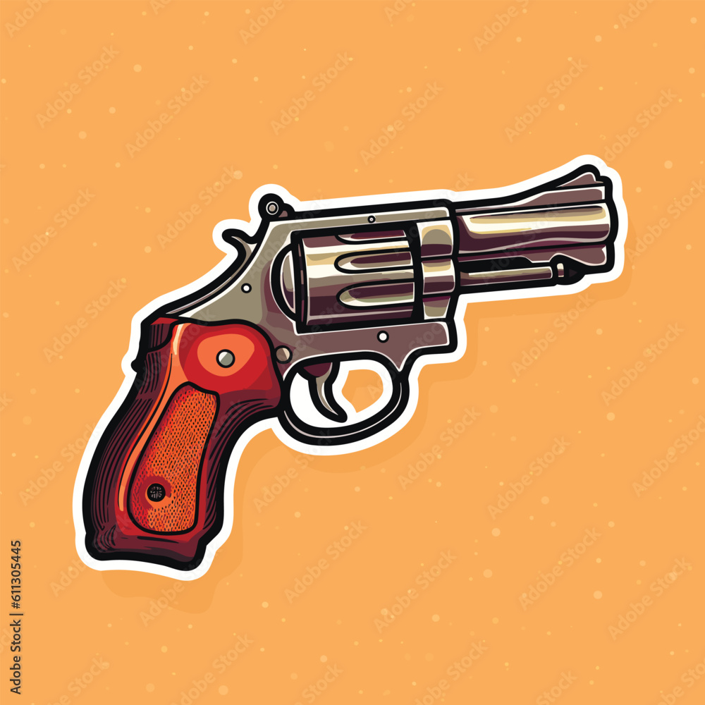 Vintage revolver icon. illustration of vintage revolver vector icon ...
