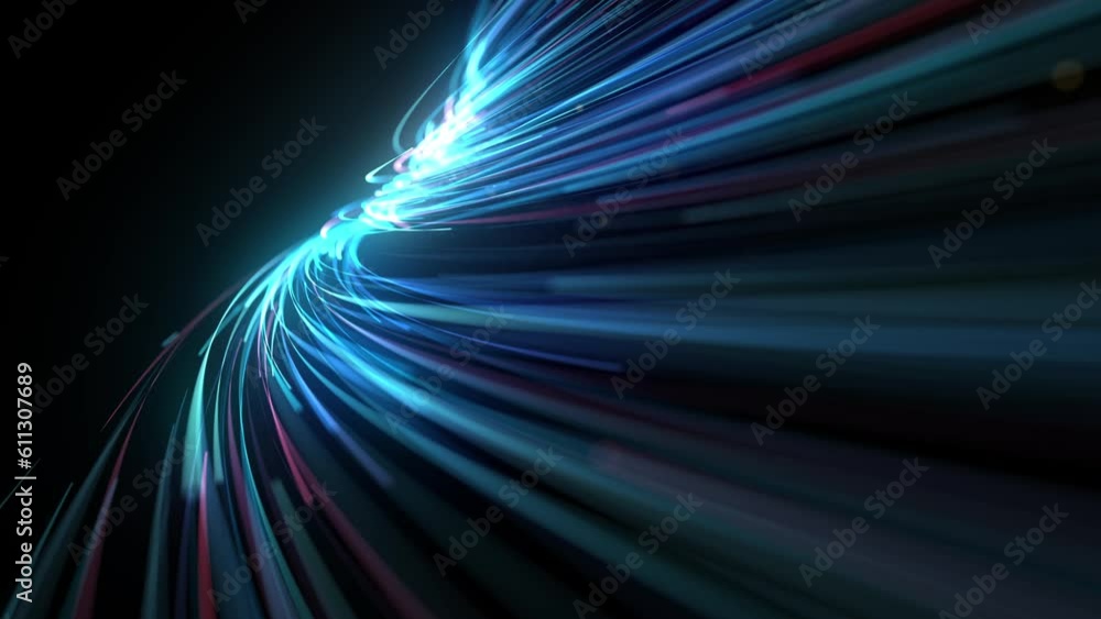Dynamic Electric Light Strokes Background/ 4k animation of an abstract ...