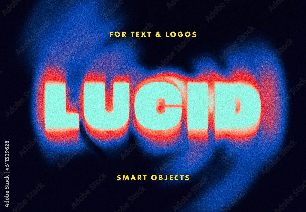 Lucid Mist Text Effect Mockup Stock Template | Adobe Stock
