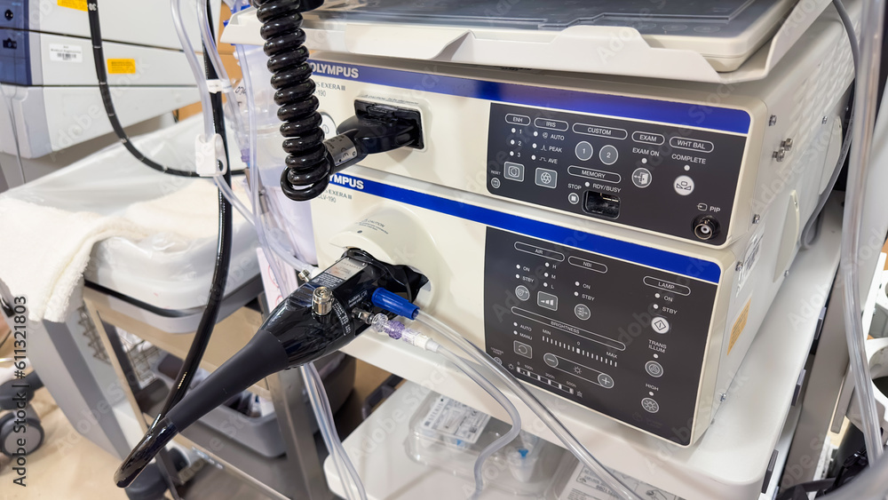 Providence, Rhode Island, USA, June 9, 2023: Olympus surgical ...