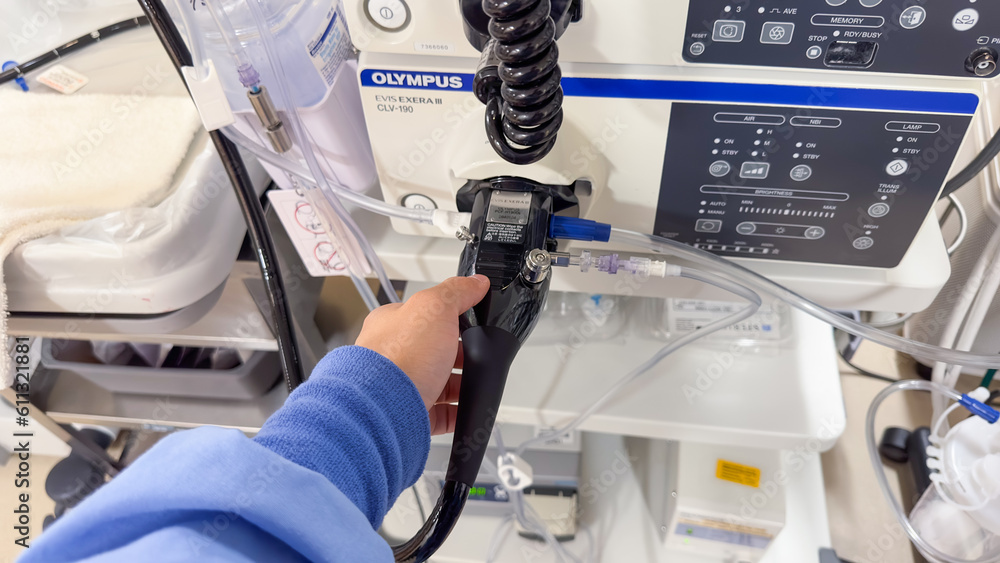 Providence, Rhode Island, USA, June 9, 2023: Olympus surgical ...