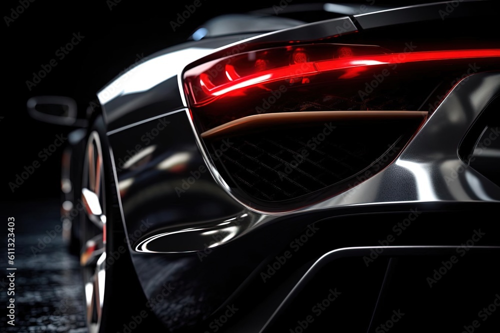 Sports Car Tail Lights - Stunning Photo Realistic Imagery Stock ...