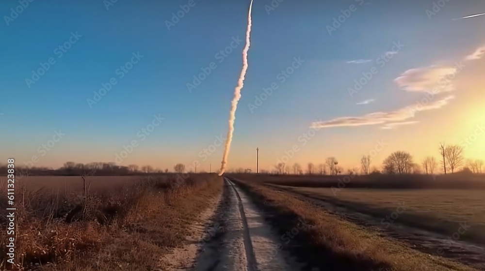 Beautiful rocket crossing the entire sky with its incredible trail ...
