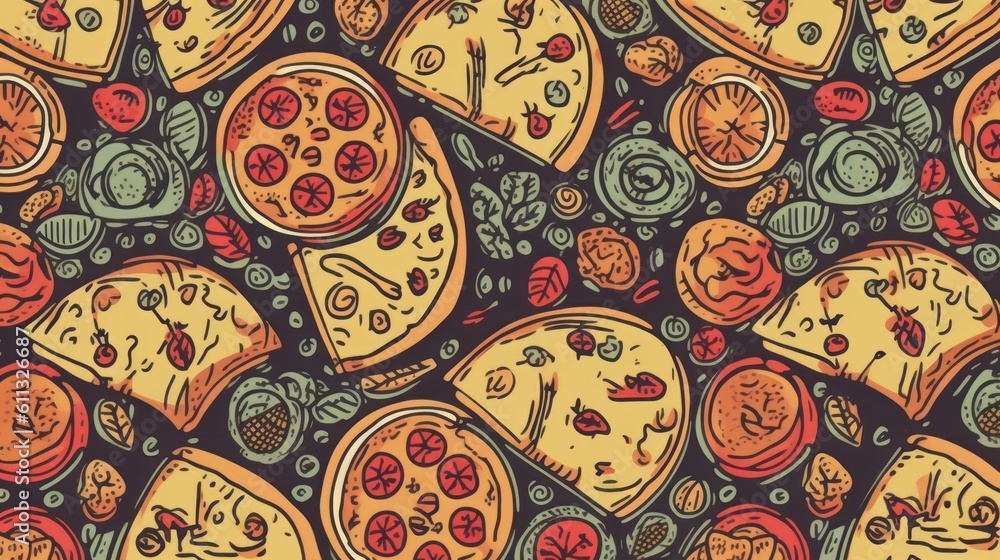 Pizza Pattern, Fast Food Patterns, Pizza, Italian Kitchen, Junk Food ...