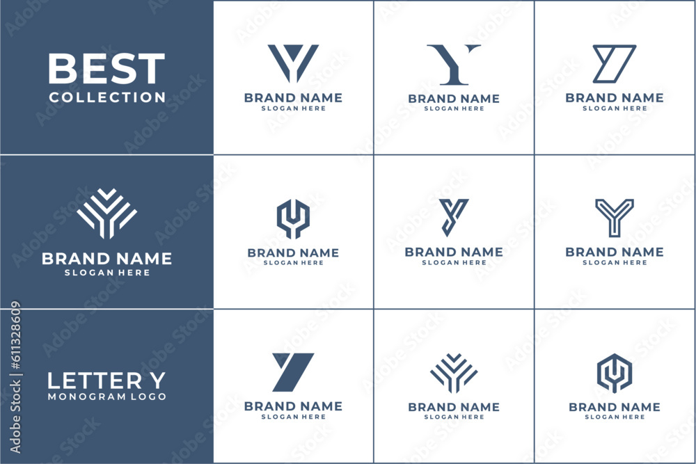 The best collection of monogram Y letter logos for your brand Stock ...