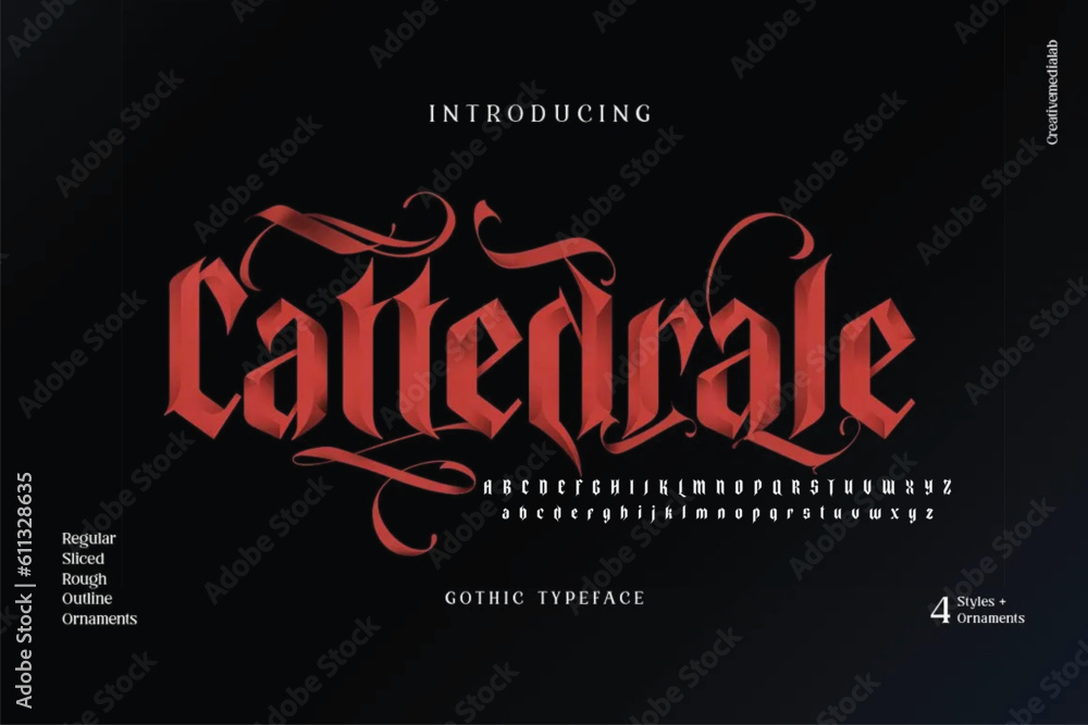 Cattedrale Gothic Blackletter Typeface, unique gothic blackletter for ...