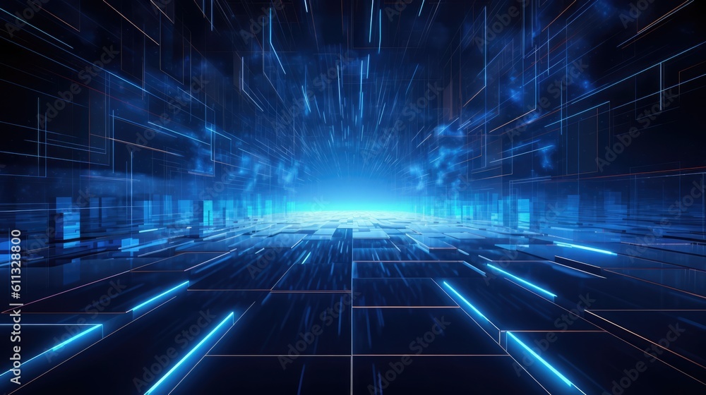 Perspective Technology Lines Adorning Dark Blue Background for a ...
