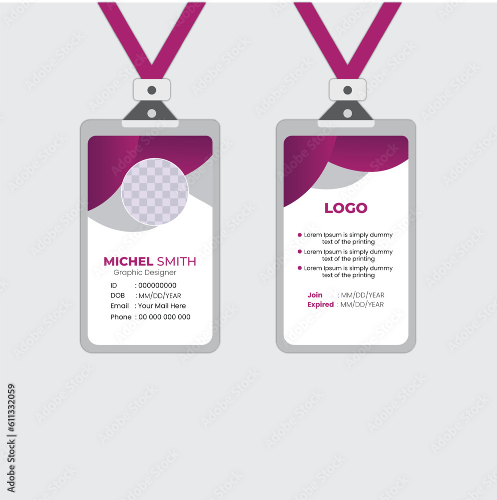 ID Card Template | Office Id card | Employee Id card for your company ...