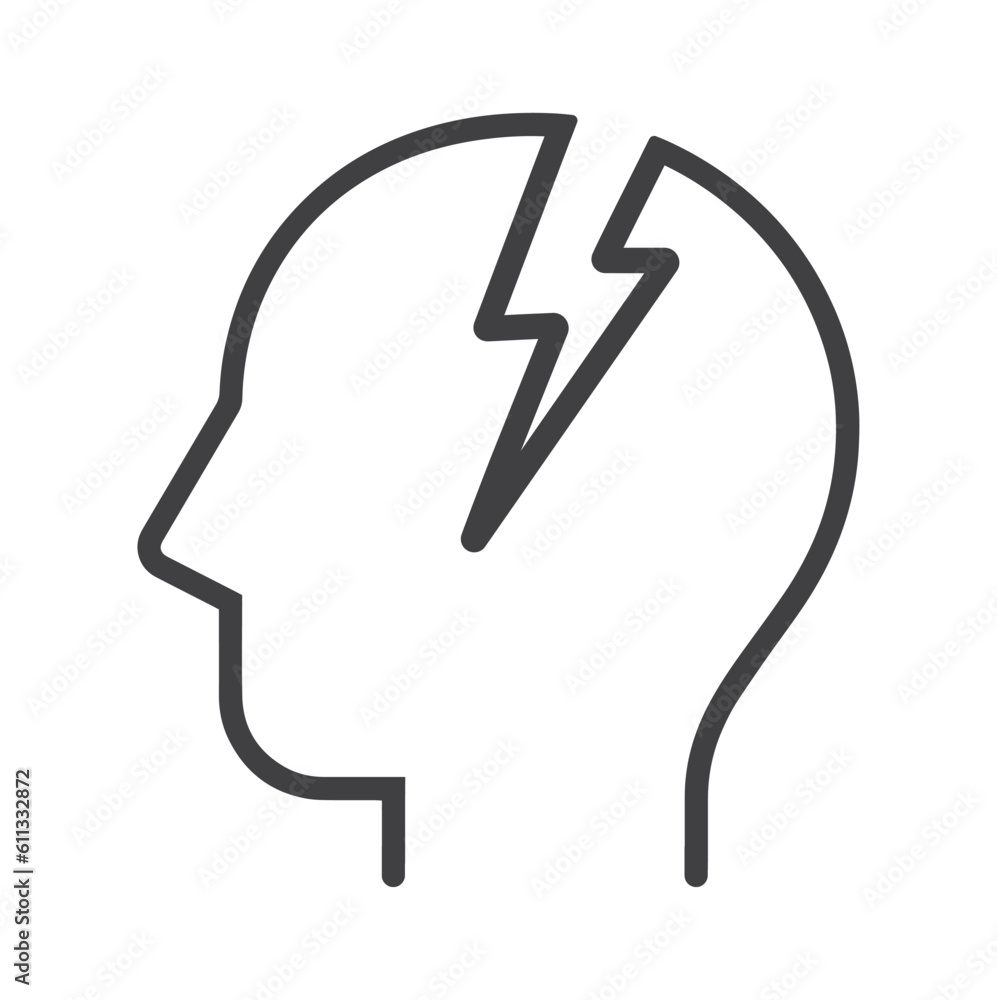 Headache vector icon illustration - a symbol of stress and migraine ...