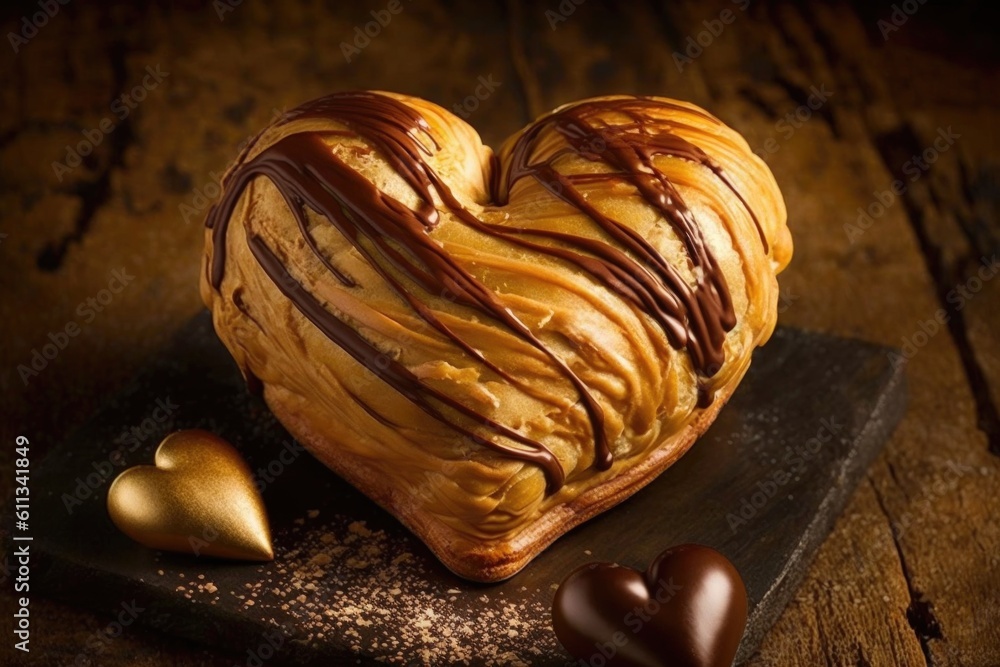 heart-shaped croissant filled with warm, gooey chocolate or almond ...