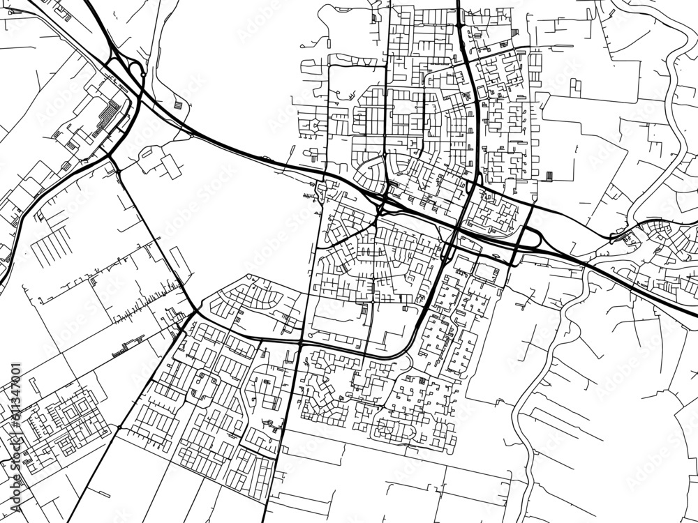 Vector road map of the city of Amstelveen in the Netherlands on a white ...