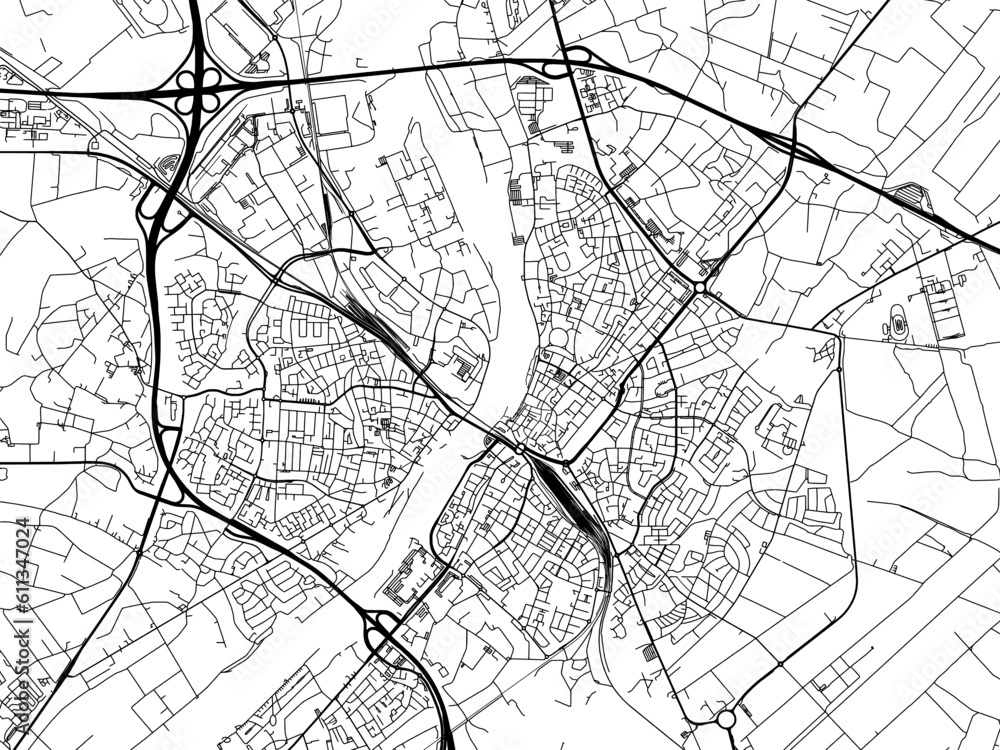 Vector road map of the city of Venlo in the Netherlands on a white ...
