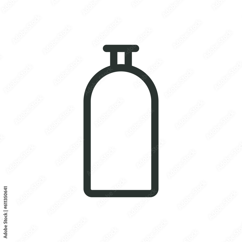 Gas cylinder isolated icon, steel inert gas cylinder vector icon with ...