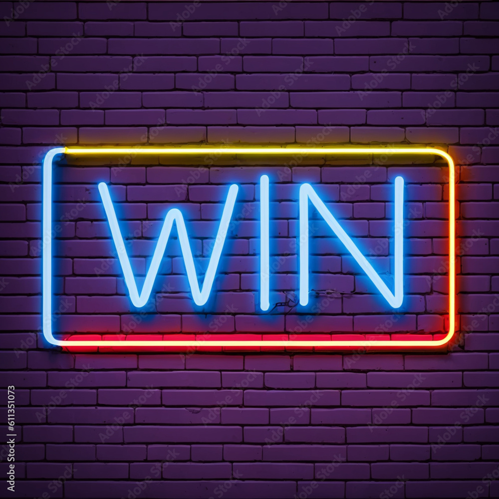"Step into the limelight of success with our neon WIN sign!" This ...